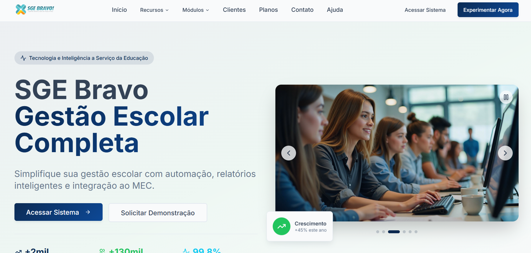 SGE Bravo - Gestão Escolar Completa